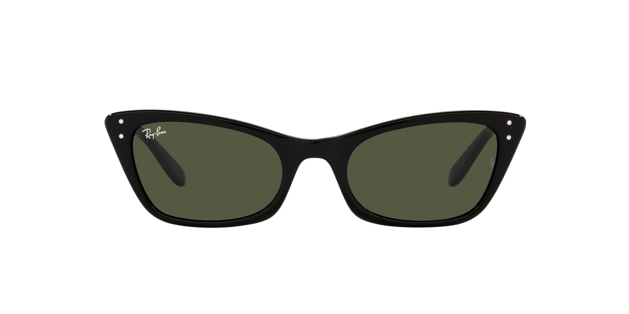 Ray-Ban Women's RB2299 Lady Burbank Cat Eye Sunglasses, Black/Green, 52 mm