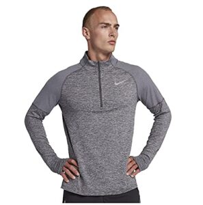 nike men's 1/2 zip element running top (dark grey/heather, medium)