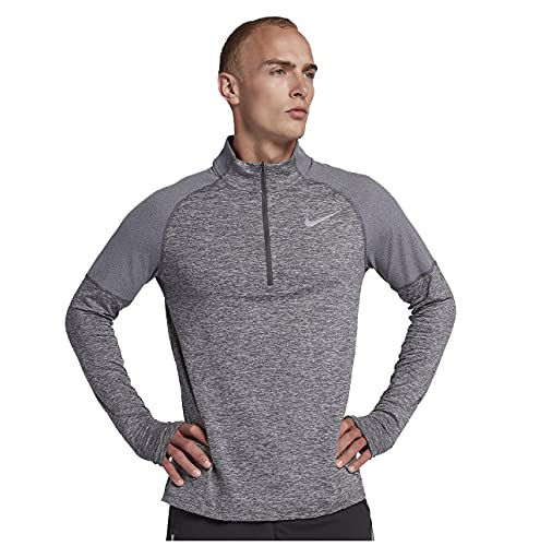 Nike Men's 1/2 Zip Element Running Top (Dark Grey/Heather, Medium)