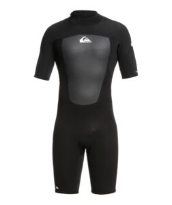 quiksilver mens 2/2 sessions short sleeve chest zip springsuit - black | large