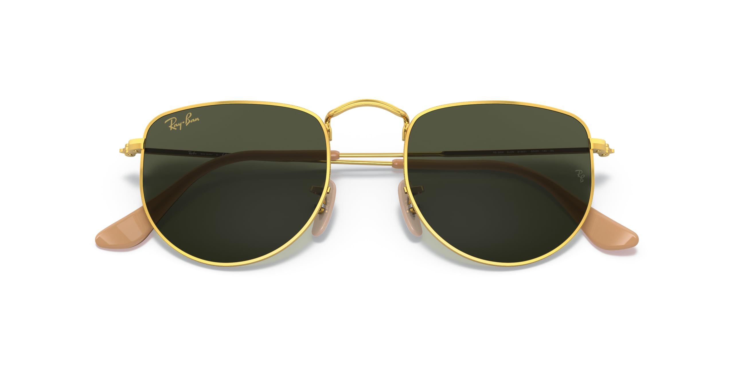 Ray-Ban RB3958 Elon Round Sunglasses, Legend Gold/Green, 50 mm