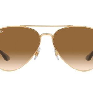 Ray-Ban RB3675 Aviator Sunglasses, Gold/Clear Gradient Brown, 58 mm