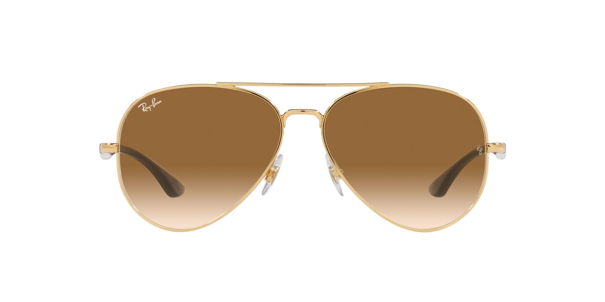 Ray-Ban RB3675 Aviator Sunglasses, Gold/Clear Gradient Brown, 58 mm