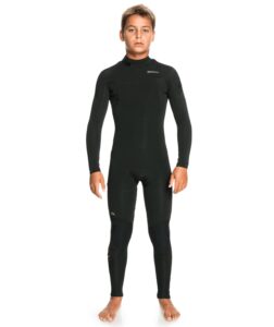 quiksilver boys 4/3 sessions back zip wetsuit - black | 8