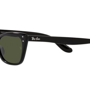 Ray-Ban Women's RB2299 Lady Burbank Cat Eye Sunglasses, Black/Green, 52 mm