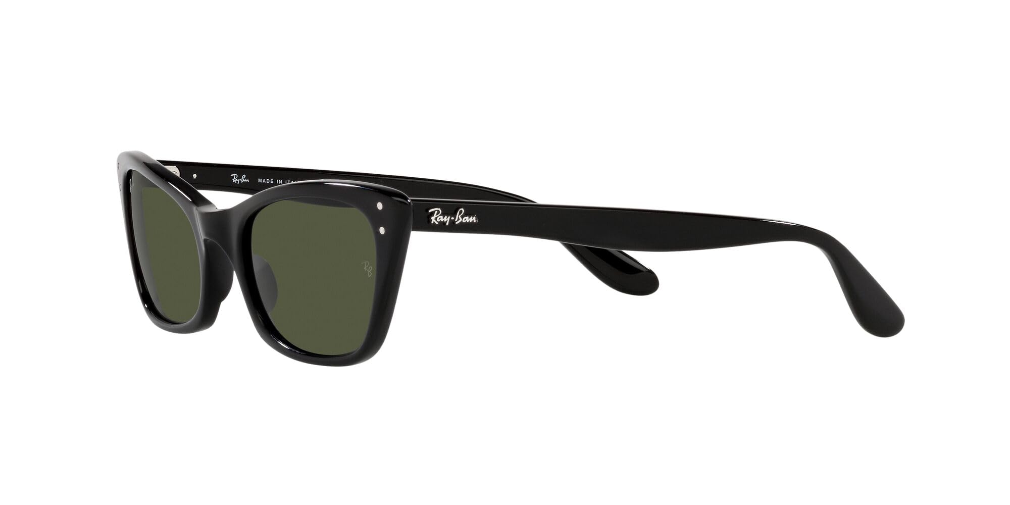 Ray-Ban Women's RB2299 Lady Burbank Cat Eye Sunglasses, Black/Green, 52 mm