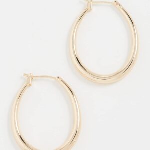 SHASHI Women's Ovale Hoops, Gold, One Size