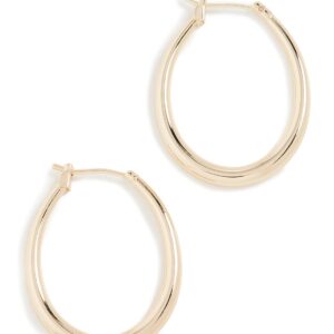 SHASHI Women's Ovale Hoops, Gold, One Size