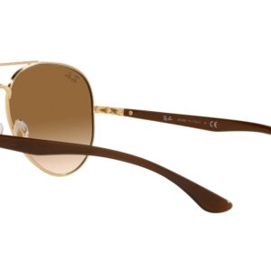 Ray-Ban RB3675 Aviator Sunglasses, Gold/Clear Gradient Brown, 58 mm