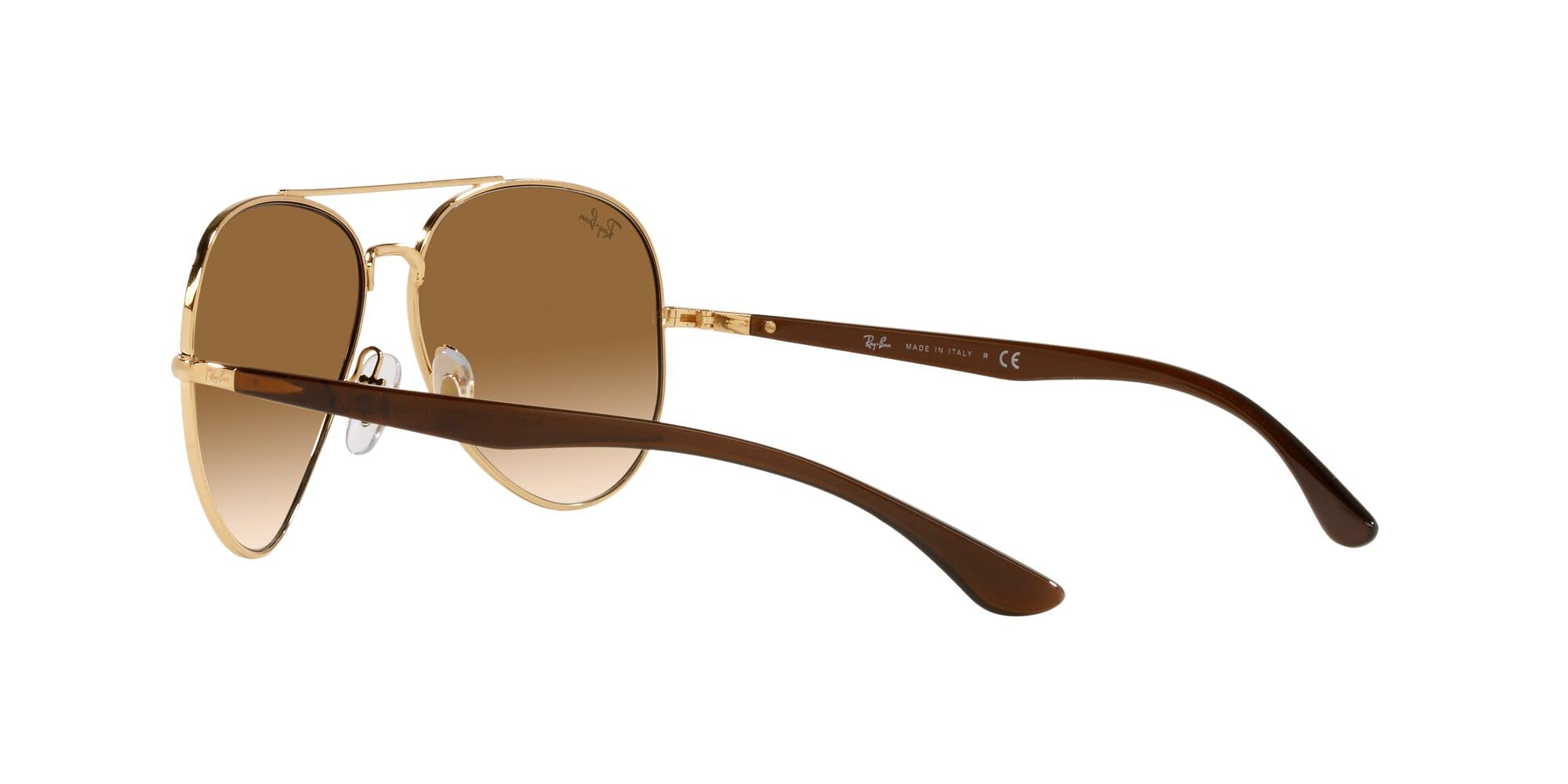 Ray-Ban RB3675 Aviator Sunglasses, Gold/Clear Gradient Brown, 58 mm