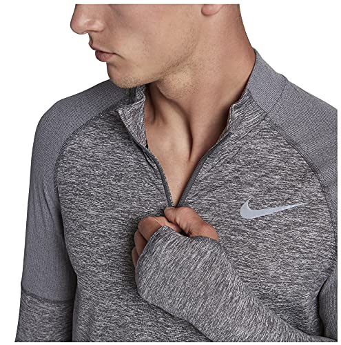 Nike Men's 1/2 Zip Element Running Top (Dark Grey/Heather, Medium)