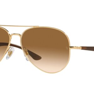 Ray-Ban RB3675 Aviator Sunglasses, Gold/Clear Gradient Brown, 58 mm