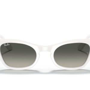 Ray-Ban Junior Girls' RJ9099S Miss Burbank Cat Eye Sunglasses, White/Grey Gradient, 45 mm