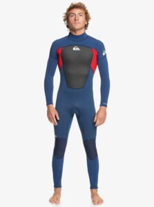 quiksilver mens prologue 3/2 gbs back zip wetsuit - insignia/high risk | large