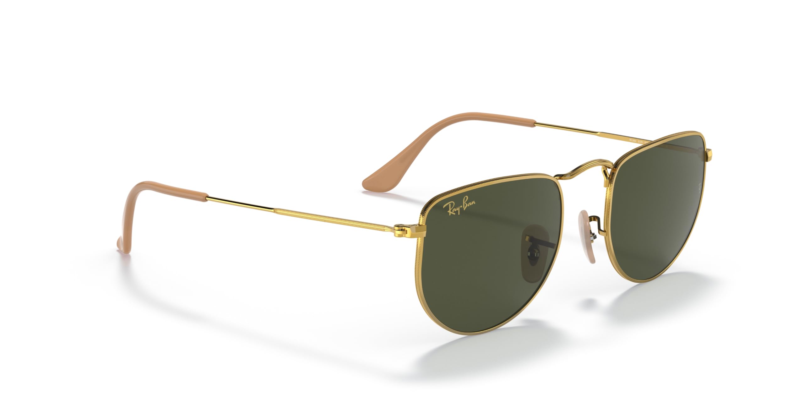 Ray-Ban RB3958 Elon Round Sunglasses, Legend Gold/Green, 50 mm