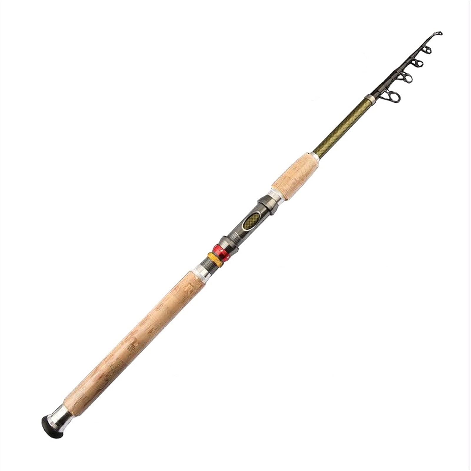 Telescopic Fishing Rod Feeder Fly Fishing Rod Spining Telescopic Portable Tools 2.1M 2.4M 2.7M 3.0M 3.6M Ultralight Travel Surf Accessories Fishing Rod Set (Color : Rod and Gift, Length : 2.4M)