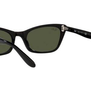 Ray-Ban Women's RB2299 Lady Burbank Cat Eye Sunglasses, Black/Green, 52 mm