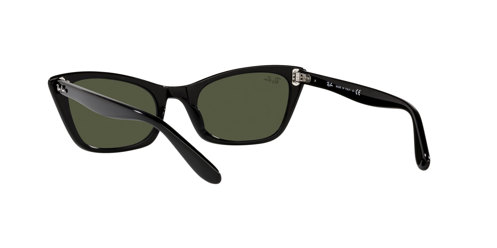 Ray-Ban Women's RB2299 Lady Burbank Cat Eye Sunglasses, Black/Green, 52 mm