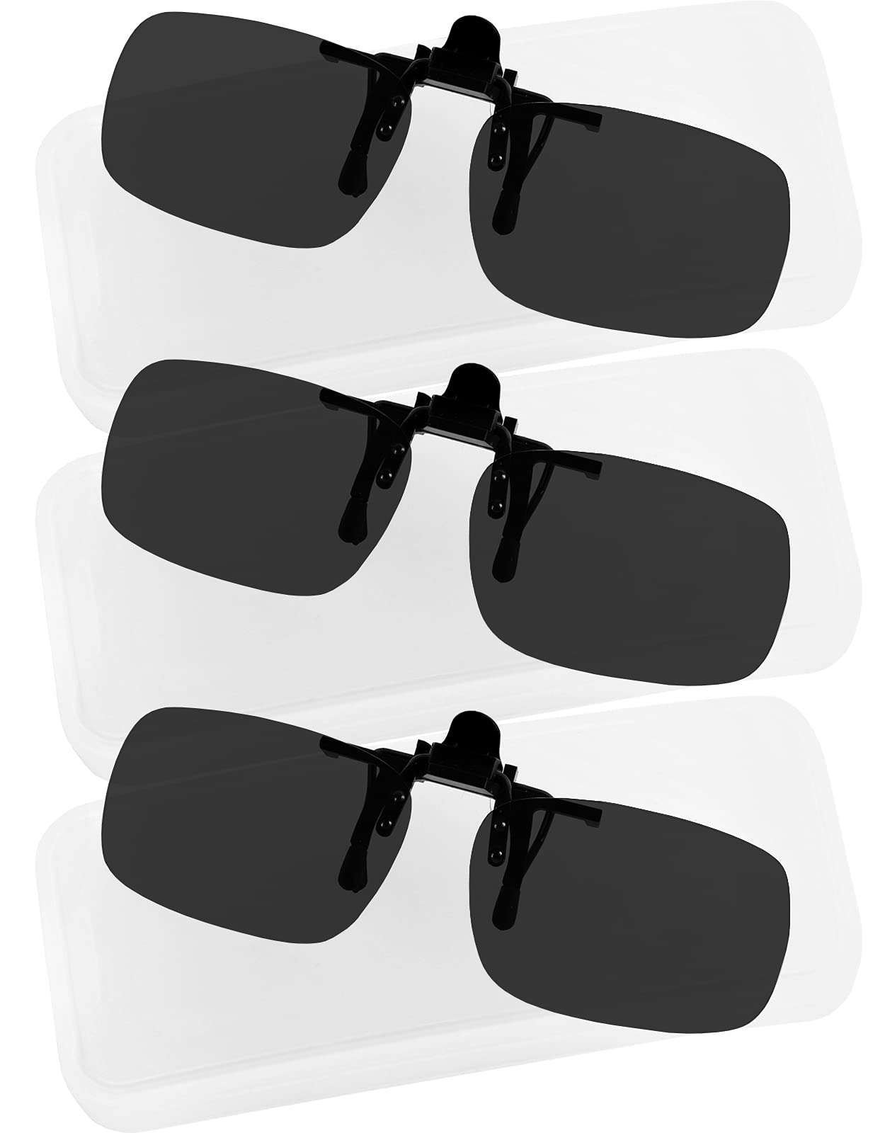 Yogo Vision Clip on Sunglasses for Men Women Clip-on Over Prescription Eyeglasses Easy Flip up Polarized Shades (3 Pack)