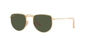 ray-ban rb3958 elon round sunglasses, legend gold/green, 50 mm