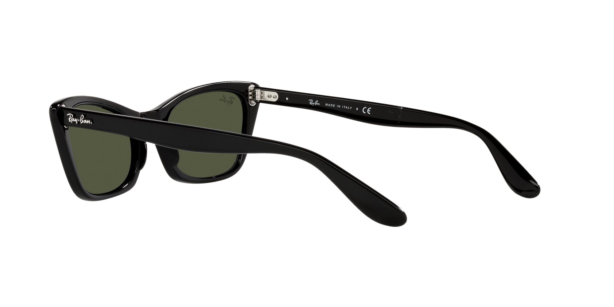 Ray-Ban Women's RB2299 Lady Burbank Cat Eye Sunglasses, Black/Green, 52 mm