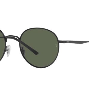 Ray-Ban RB3681 Round Sunglasses, Black/Dark Green, 50 mm