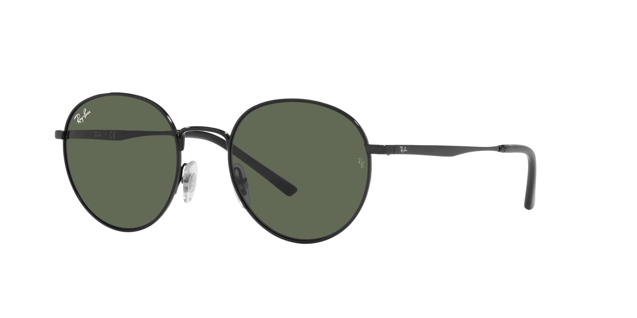 Ray-Ban RB3681 Round Sunglasses, Black/Dark Green, 50 mm