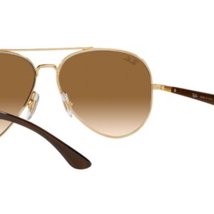 Ray-Ban RB3675 Aviator Sunglasses, Gold/Clear Gradient Brown, 58 mm