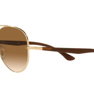 Ray-Ban RB3675 Aviator Sunglasses, Gold/Clear Gradient Brown, 58 mm