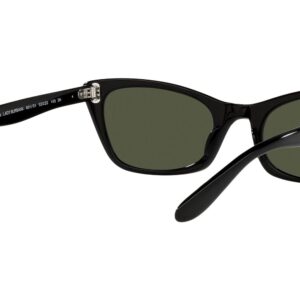 Ray-Ban Women's RB2299 Lady Burbank Cat Eye Sunglasses, Black/Green, 52 mm