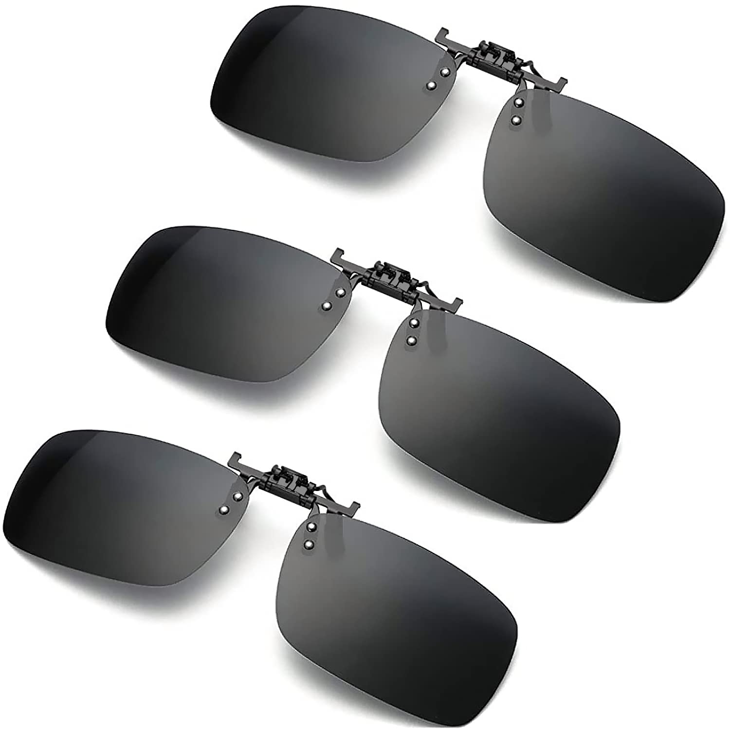 Yogo Vision Clip on Sunglasses for Men Women Clip-on Over Prescription Eyeglasses Easy Flip up Polarized Shades (3 Pack)