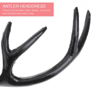 Lurrose Antler Headband Gothic Deer Horn Headband Cosplay Costume Hair Hoop for Halloween Christmas Cosplay Party