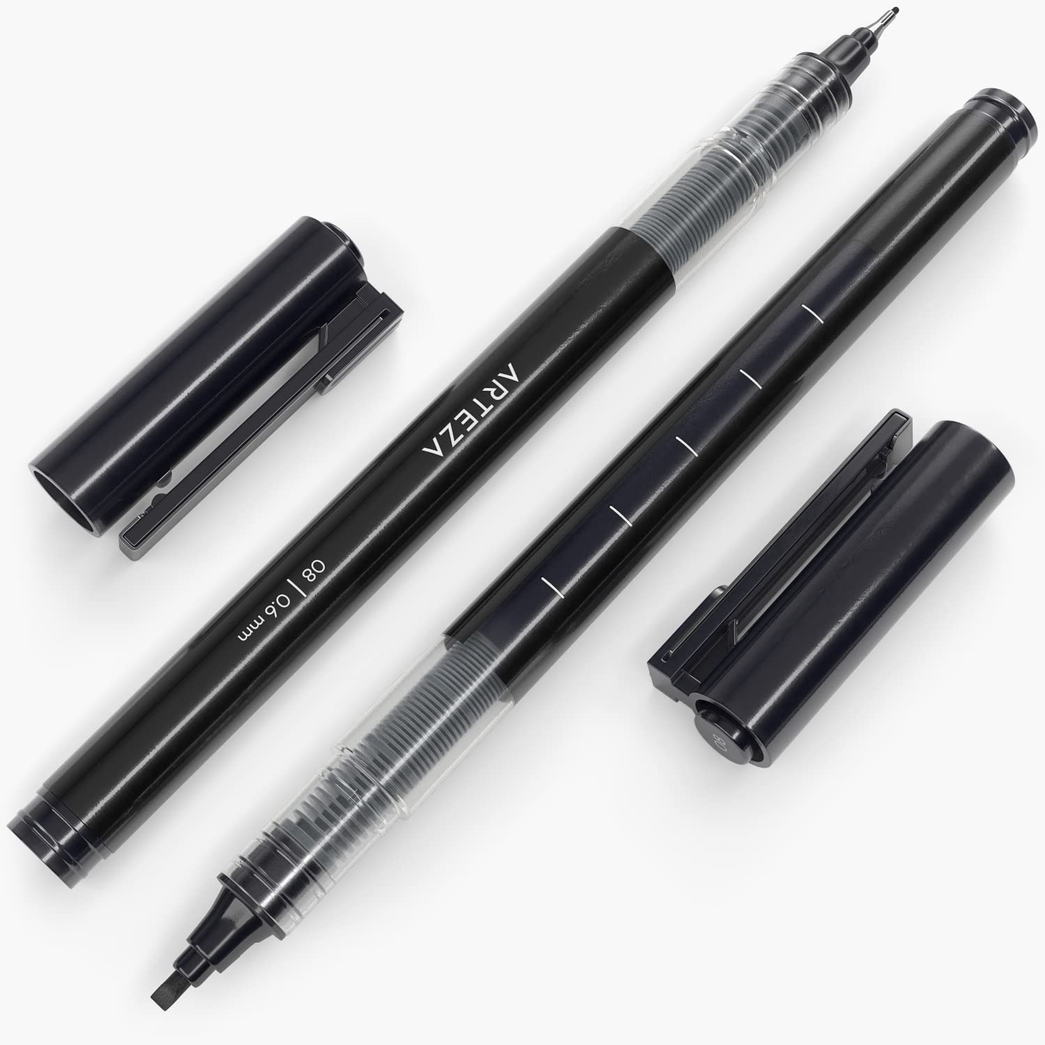 ARTEZA Micro-Line Ink Pens, Set of 9, Black Fineliners with Japanese Archival Ink, Art Supplies for Comic Artists and Illustrators