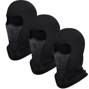 3 pieces winter masks for men windproof balaclava ski mask face mask for snowboard motorcycle riding cold weather cycling (black)