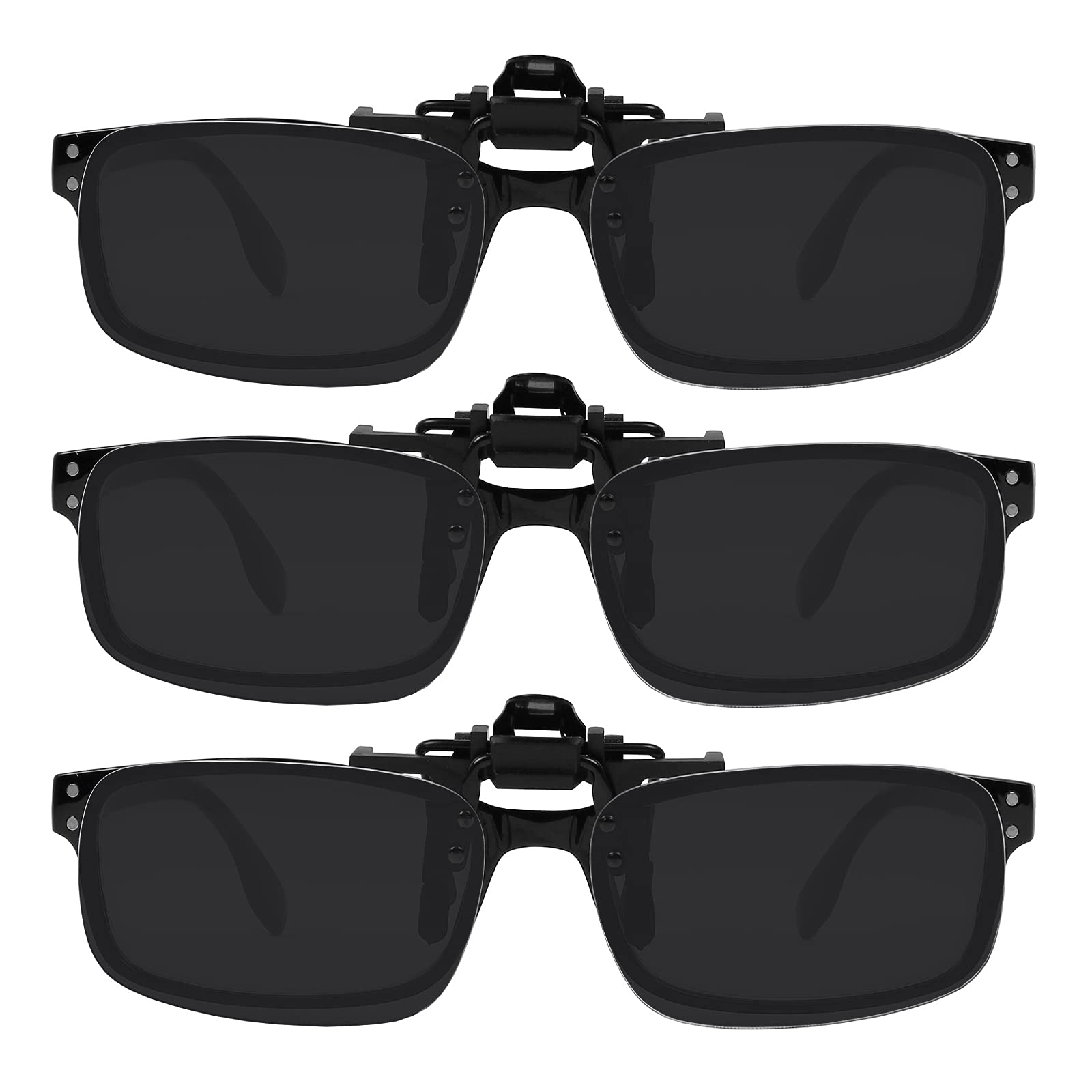 Yogo Vision Clip on Sunglasses for Men Women Clip-on Over Prescription Eyeglasses Easy Flip up Polarized Shades (3 Pack)