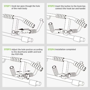 KAKICLAY 2024 Upgrade Multi-Grip Pull Up Bar with Smart Larger Hooks Technology - USA Original Patent, Designed, Shipped, Warranty