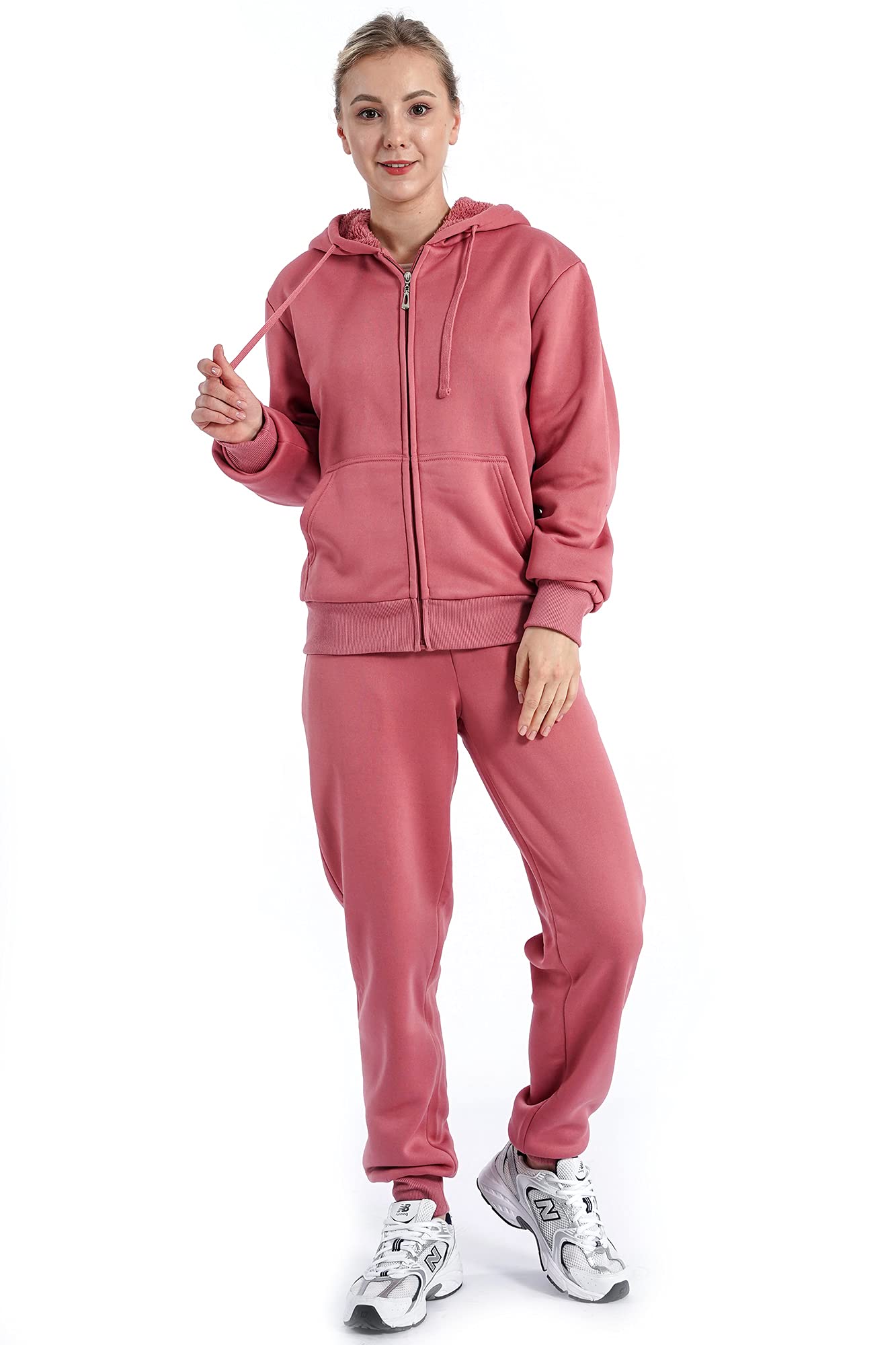 Track Suits for Women Set Sherpa lined Casual 2 Piece Outfits Sweatsuit