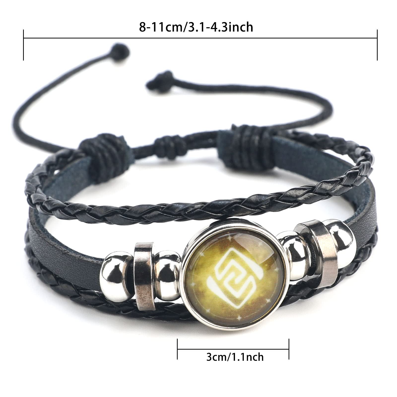 UTIEHD Genshin Impact Bracelet 7 Pcs, Animne Luminous Bracelet, Element Luminous Bracelets Glow in Dark, God's Eye Time Gem Bracelet of Fire, Ice, Wind, Grass, Rock, Thunder, Water