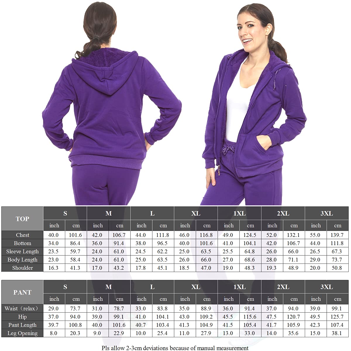 Track Suits for Women Set Sherpa lined Casual 2 Piece Outfits Sweatsuit