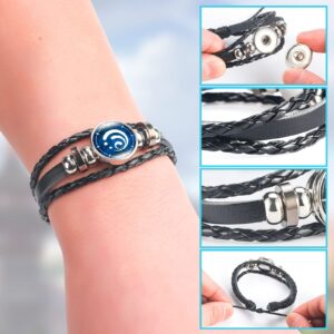 UTIEHD Genshin Impact Bracelet 7 Pcs, Animne Luminous Bracelet, Element Luminous Bracelets Glow in Dark, God's Eye Time Gem Bracelet of Fire, Ice, Wind, Grass, Rock, Thunder, Water