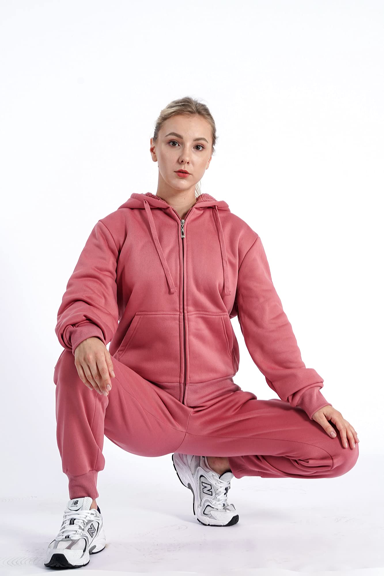 Track Suits for Women Set Sherpa lined Casual 2 Piece Outfits Sweatsuit