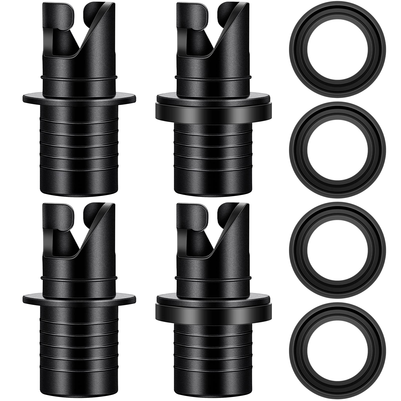 4 Pieces Inflatable Kayak Pump Adapter Paddle Board Air Pump Hose Adapter Multifunction Valve Adapter Air Valve Nozzle Kayak Air Pump Replacement Accessories for Inflatable Boat Bed Halkey Roberts