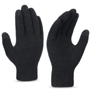 cierto winter touch screen gloves: men and women tech touchscreen fleece lined snow gloves warm knit insulated gloves | thin thermal outdoor gloves for driving walking running cycling