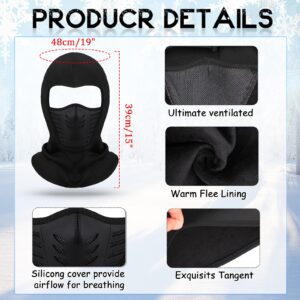 3 Pieces Winter Masks for Men Windproof Balaclava Ski Mask Face Mask for Snowboard Motorcycle Riding Cold Weather Cycling (Black)