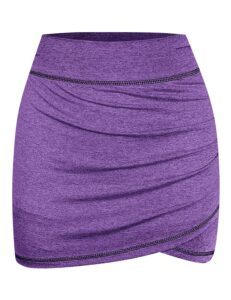 moqivgi womens golf skirt high waist knee length casual summer dressy trendy cute athletic skorts skirts with pockets shorts sports clothing purple medium