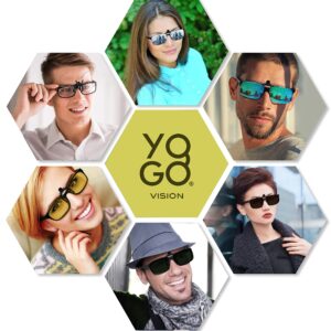 Yogo Vision Clip on Sunglasses for Men Women Clip-on Over Prescription Eyeglasses Easy Flip up Polarized Shades (3 Pack)