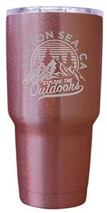 r and r imports salton sea california souvenir laser engraved 24 oz insulated stainless steel tumbler rose gold