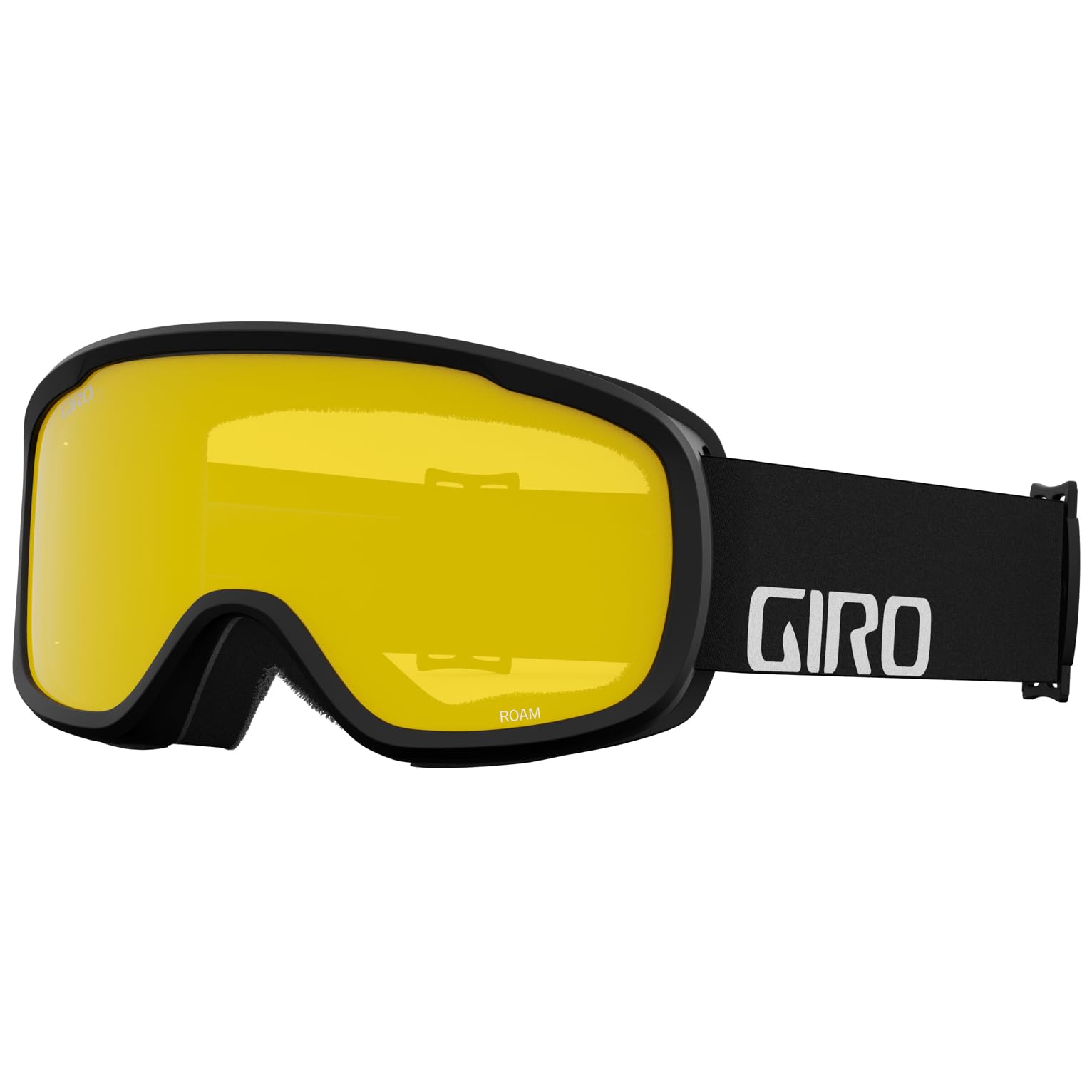 Giro Roam Ski Goggles - Snowboard Goggles for Men, Women & Youth - Black Wordmark Strap with Amber Scarlet/Yellow Lenses