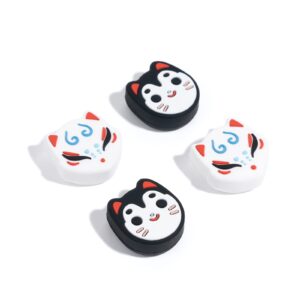 geekshare silicone cute animal theme thumb grip caps, compatible with nintendo switch/oled & switch lite, 4pcs