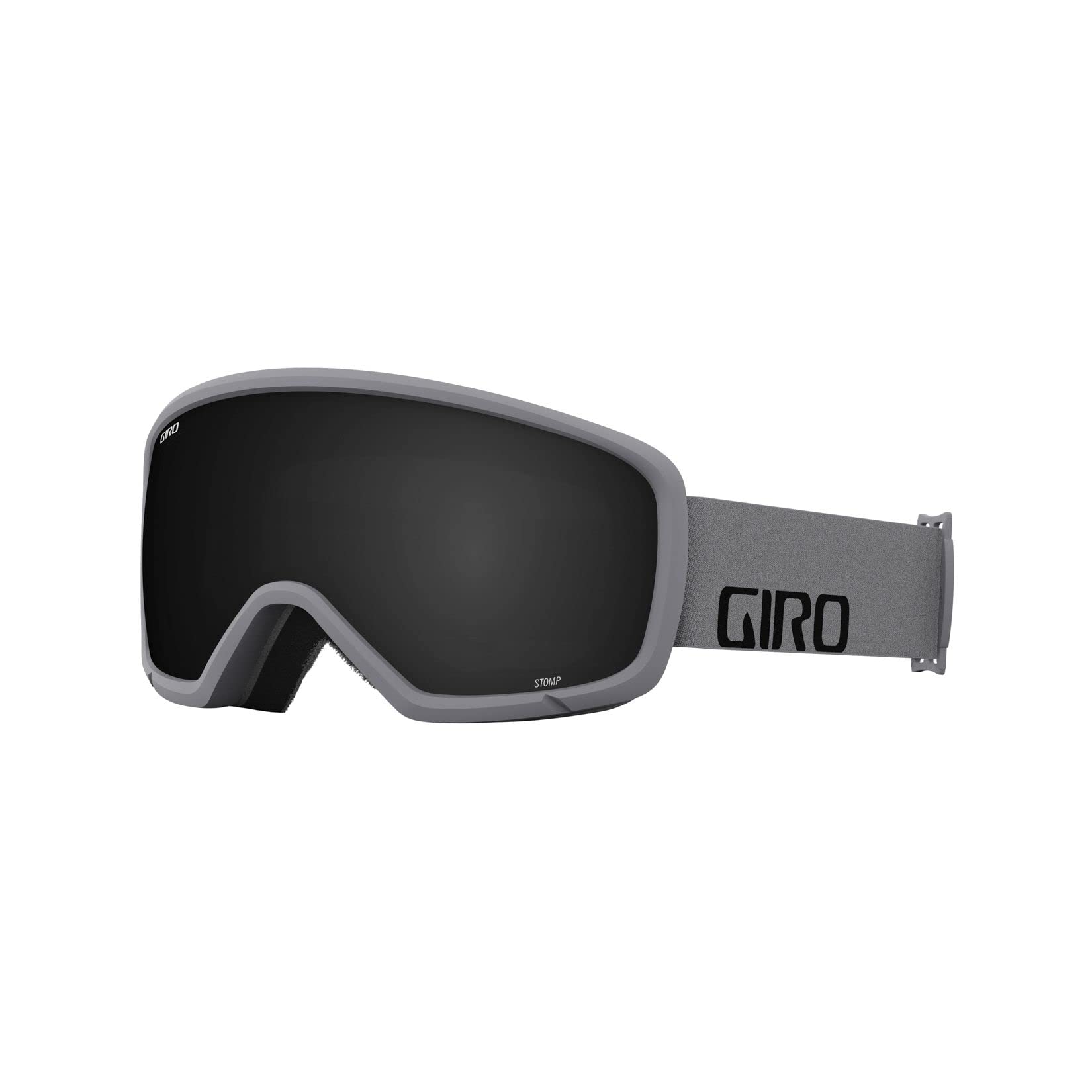 Giro Stomp Kids Ski Goggles - Snowboard Goggles for Youth, Boys & Girls - Grey Wordmark Strap with Ultra Black Lens